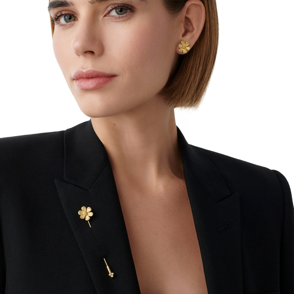 18K Golden Flower Pin – Temple St. Clair